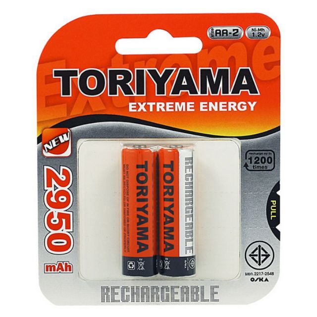 Toriyama rechargable battery ถ่านชาร์จ AA 2950 mah 2ก้อน | Shopee Thailand
