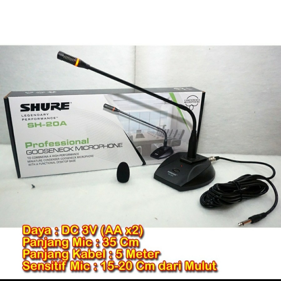 ไมโครโฟนตั้งโต๊ะ Sh 20A SH20A Podium Shure สําหรับประชุม | Shopee Thailand