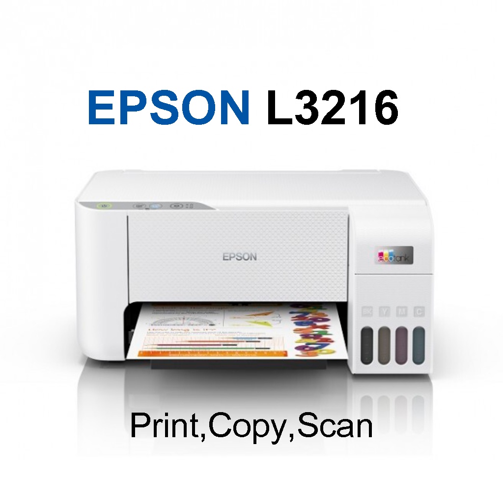 EPSON ECO TANK L3216 (สีขาว) รุ่นใหม่ พร้อมหมึกแท้ 4 สี NEW!! | Shopee ...