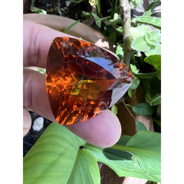 Lab made citrine Hydrothermal Quartz 29x29 mm 75 carats ซิทริน สำหรับ ...