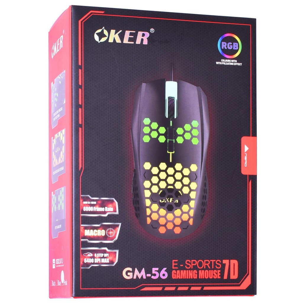 Oker Mouse Gm-56 Gaming Mouse เมาส์เกมมิ่งมาโคร | Shopee Thailand