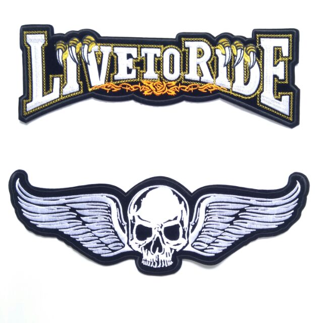 ซื้อคู่ถูกกว่า ตัวรีดติดหลังเสื้อขนาดใหญ่ Live to Ride + Skull Eagle ...