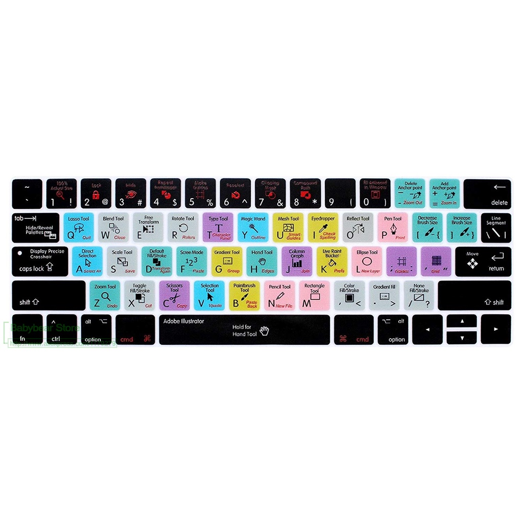 Keyboard Cover Keypad Skin Silicone Adobe Illustrator Ai Hotkey ...