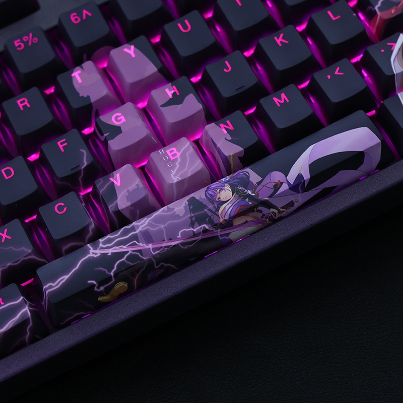 Raiden Shogun Keycaps Cherry Profile Light Transmission Genshin Impact ...