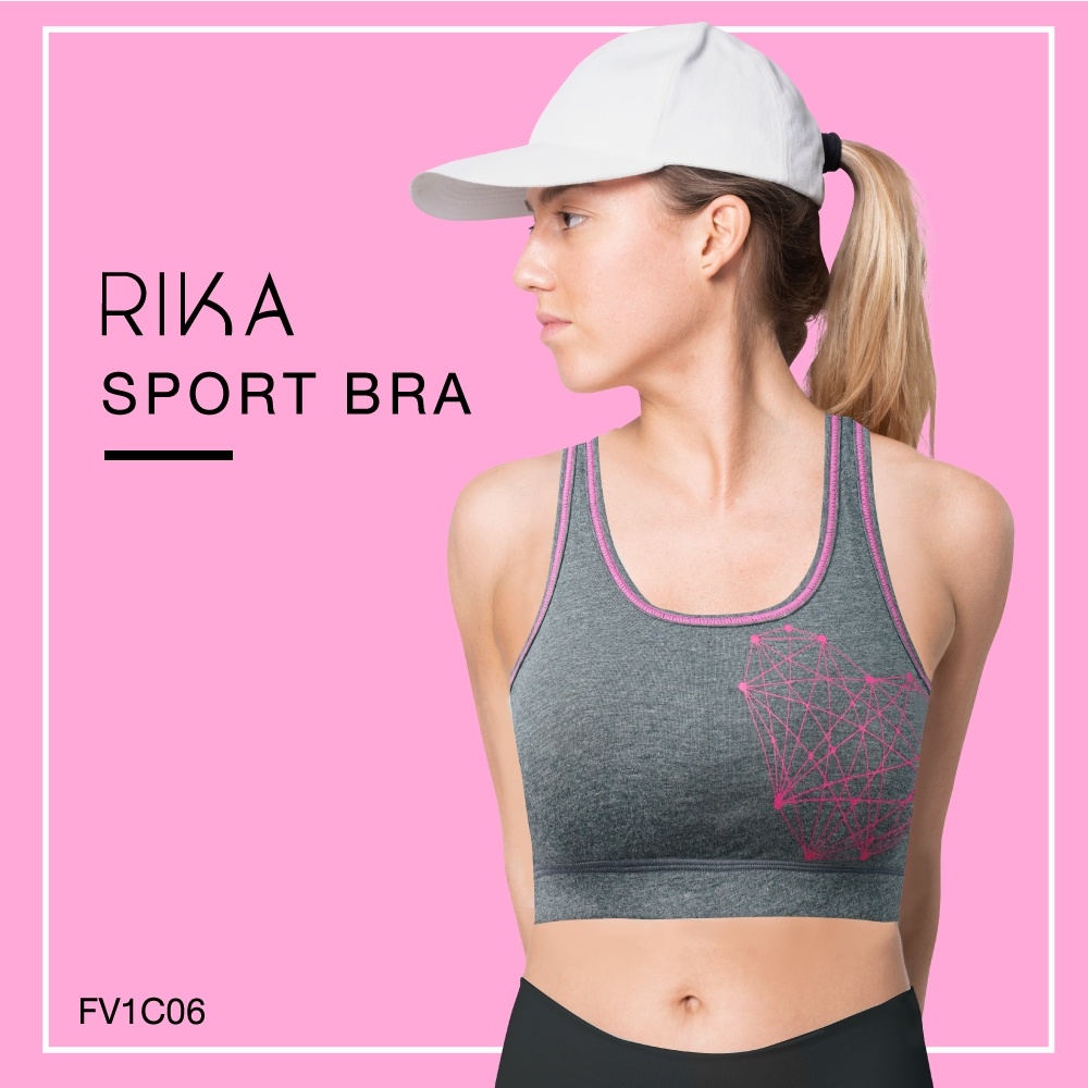RIKA set Sport Bra FV1C06 สปอร์ตบราไร้โครง ผ้าคอตตอนนุ่มยืด บราเสริมฟองน้ำ ฟองน้ำสอด ใส่สบาย ...