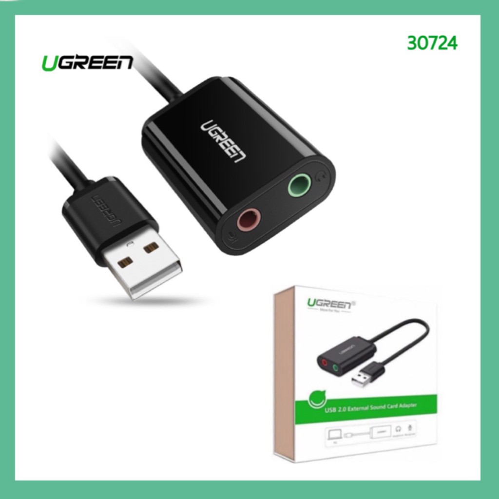 UGREEN USB 2.0 External Stereo Sound Adapter Microphone and Headphone ...