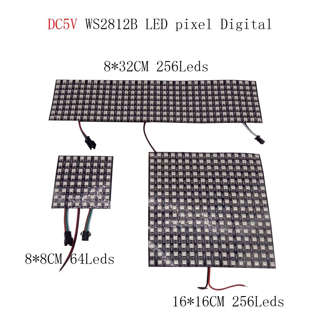 Ws2812b Led แผงหน้าจอ 8*8,16*16,8*32 พิกเซลดิจิตอล Led โปรแกรมแอดเดรสสี ...