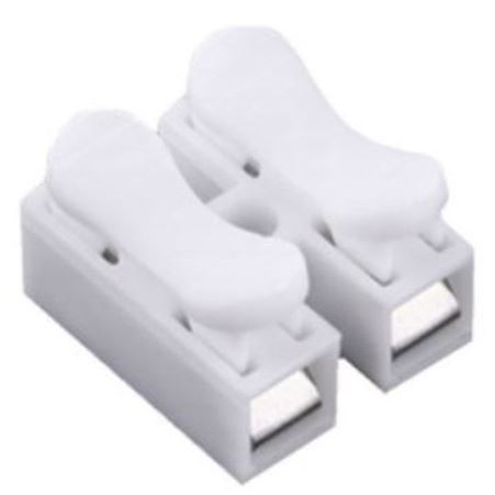 เต๋าหนีบสายไฟ Spring Cable Clip Self Lock Press Push Quick White 2P ...