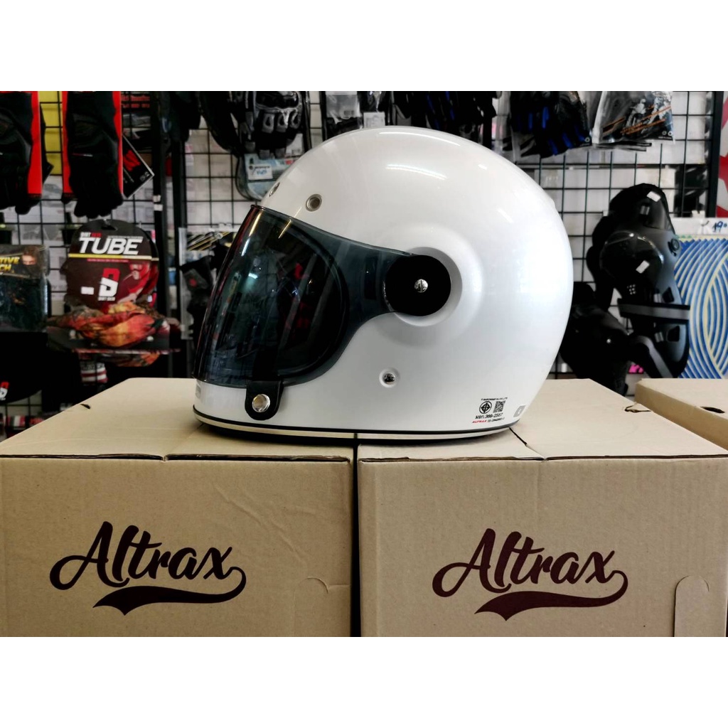 หมวกกันน็อค ALTRAX VINTAGE คลาสสิค วินเทจ สีขาวมุก White Pearl | Shopee ...