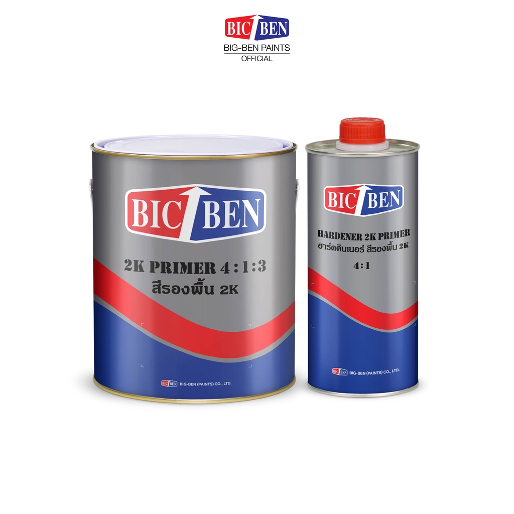 BIC BEN สีพ่นรถยนต์ สีรองพื้นเกาะเหล็ก กลบรอย สีรองพื้น2K ระบบ 4:1 ...