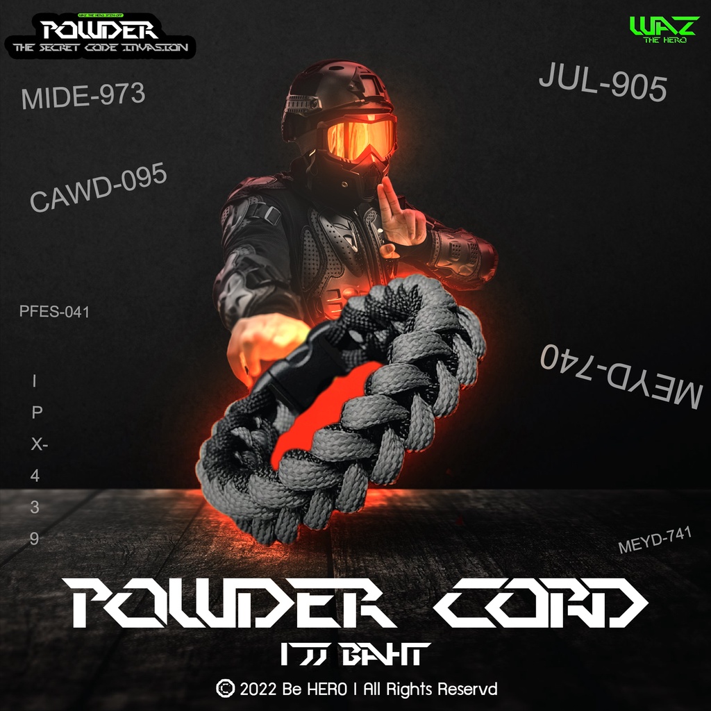 POWDER CORD BRACELET PARACORD Special Edition ☢️ ลิขสิทธิ์แท้ ‼️ Powder ...