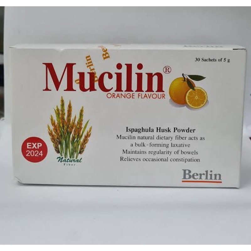 Mucilin 30ซอง orange flavour มิวซิลิน รสส้ม ไฟเบอร์ธรรมชาติ(1กล่องมี 30 ...
