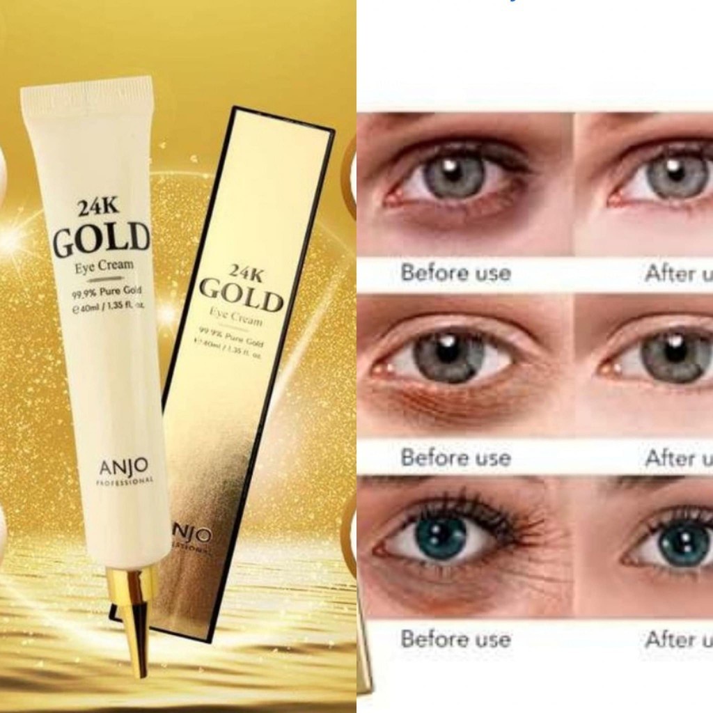 ANJO 24K Gold Eye Cream 40ml. ลดริ้วรอย เพิ่มความชุ่มชื่น รอบดวงตา เต็ม ...