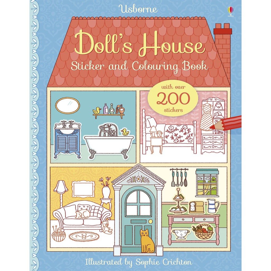 Usborne Doll's House Sticker and Colouring Bookหนังสือติดสติ๊กเกอร์ ...