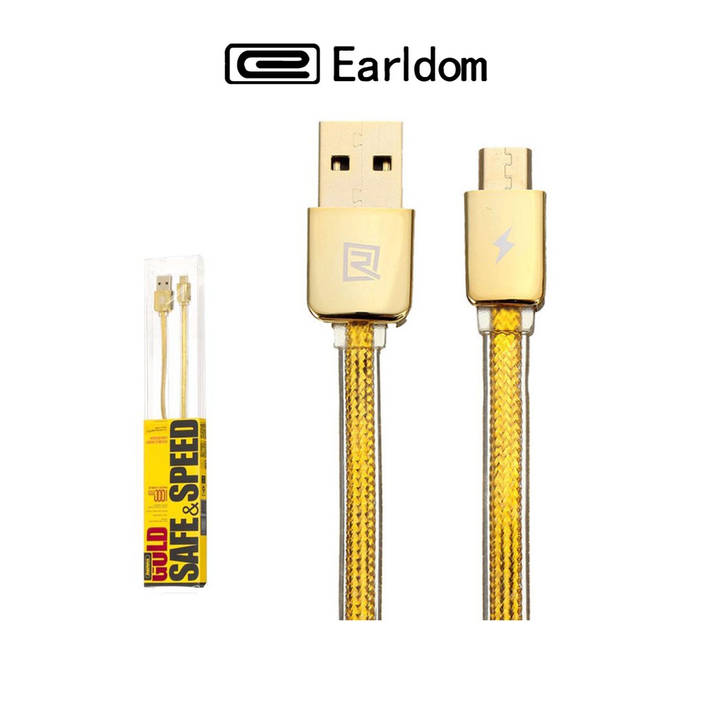 Earldom Remax สายชาร์จแท้ รุ่น Gold Safe Speed For Micro usb และ ios รับประกัน 1 ปี | Shopee ...