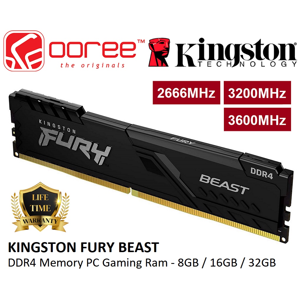 Kingston DDR4 DESKTOP GAMING PC RAM FURY BEAST / FURY BEAST RGB MEMORY ...