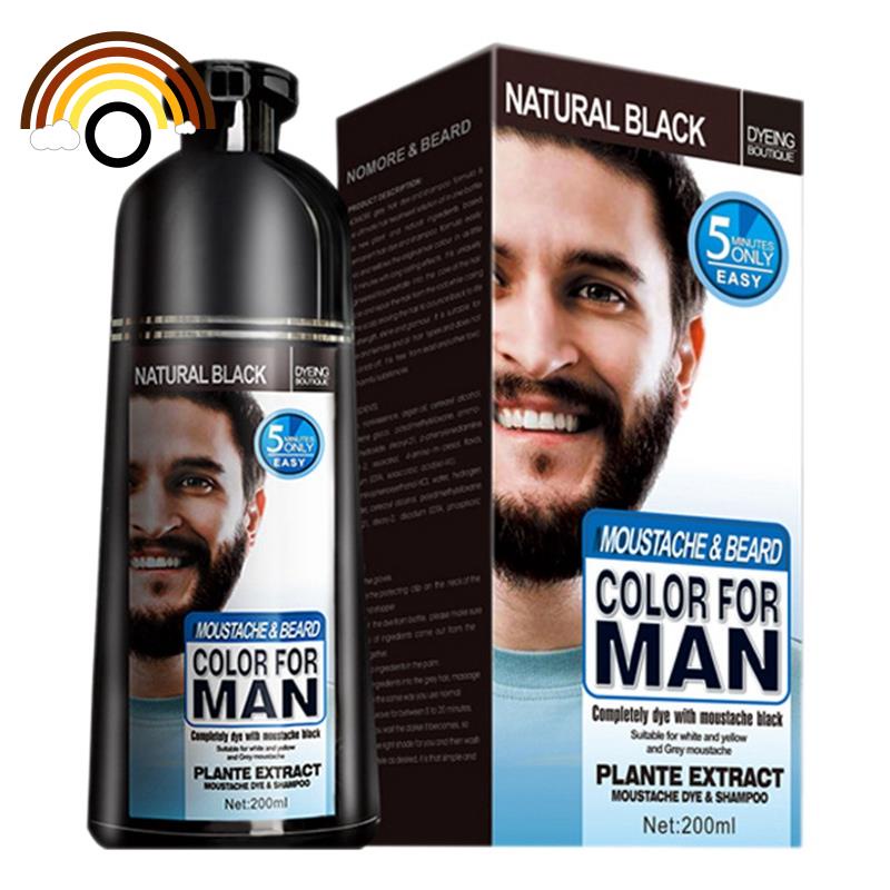 Permanent Beard Dye Shampoo for Men Beard Dying Removal Hair 200ML ...