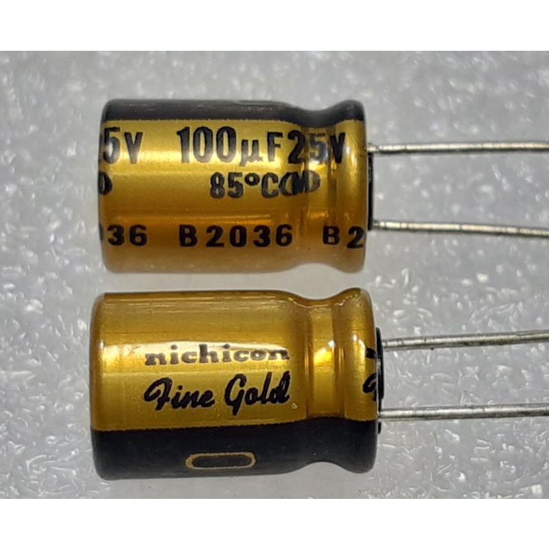 Nichicon FG (Fine Gold) 100uf 25v capacitor ตัวเก็บประจุ คาปาซิเตอร์ ...