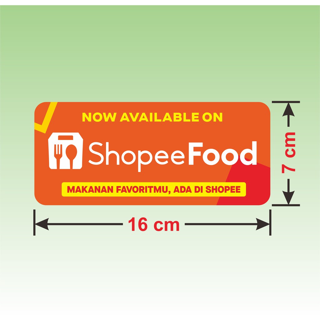 Shopee Food Sticker ShopeeFood สติ๊กเกอร์ไวนิลกันน้ํา 16 x 7 ซม. (2 ...