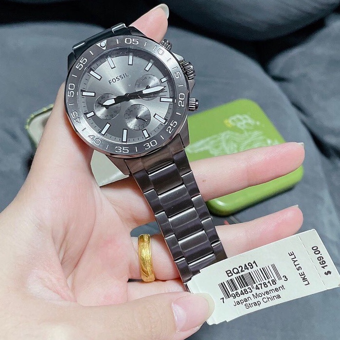 #Fossil Men's Bannon Multifunction Smoke Stainless Steel Grey Dial ...