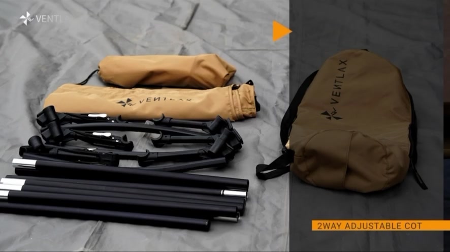 เตียงสนาม Camping VENTLAX 2-Way Adjustable Cot | Shopee Thailand