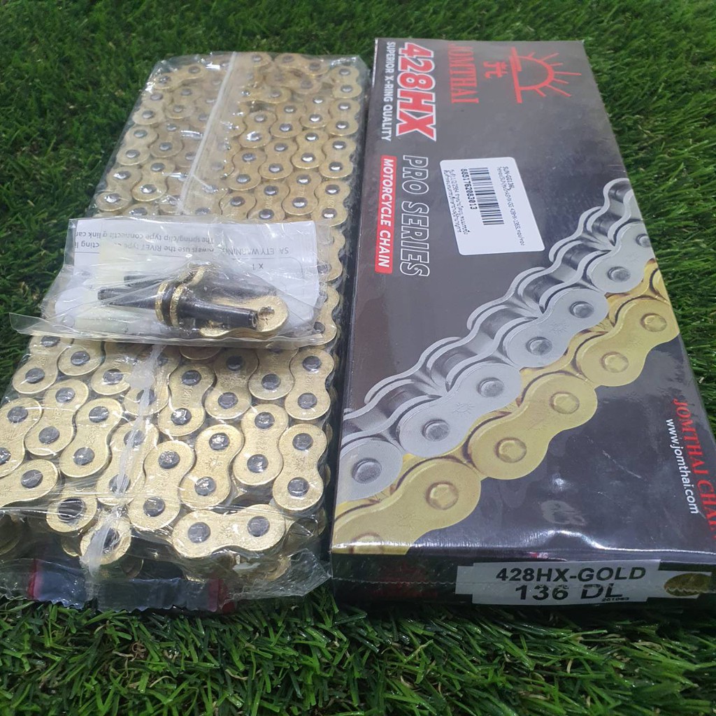 โซ่ทอง(SUN) รุ่นบิ๊ก ASMX-GG 428HX-136 SL ทอง/ทอง แบบ X-RING | Shopee Thailand