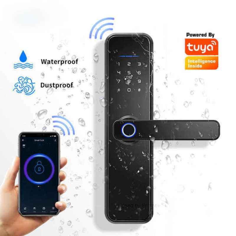 Tuya WiFi App Smart Door Lock Biometric lock fingerprint door handle Digital FuVx | Shopee Thailand