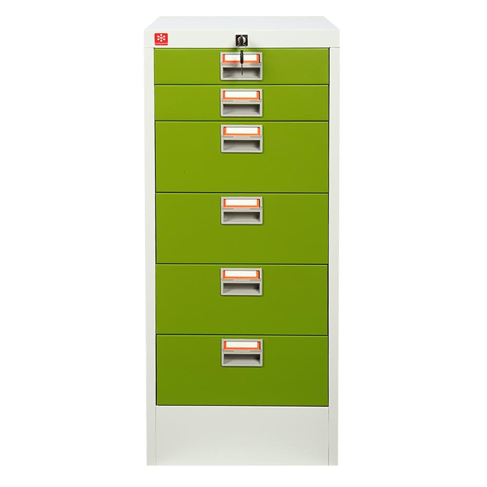 File cabinet CABINET 6 DRAWER LUCKY WORLD CDX-6-GG GREEN Office ...