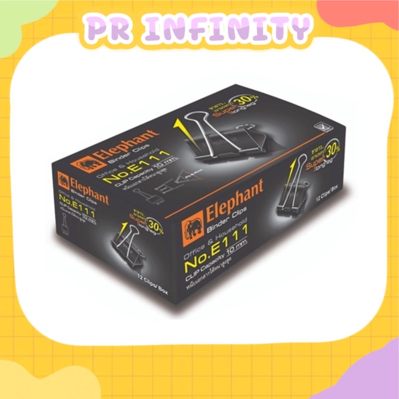 คลิปหนีบกระดาษ คลิปดำ ตราช้าง Elephant จำนวน 1 กล่อง (12ตัว/กล่อง) | Shopee Thailand