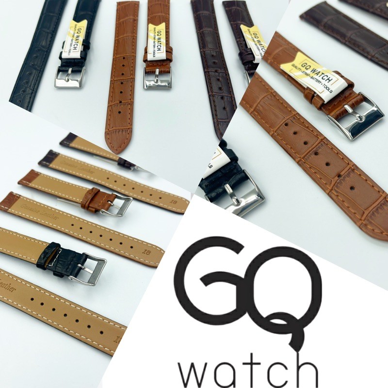 𝗚𝗤 𝘄𝗮𝘁𝗰𝗵 NEW Genius leather strap สายนาฬิกา สายหนังลายจระเข้ Unisex หัว ...