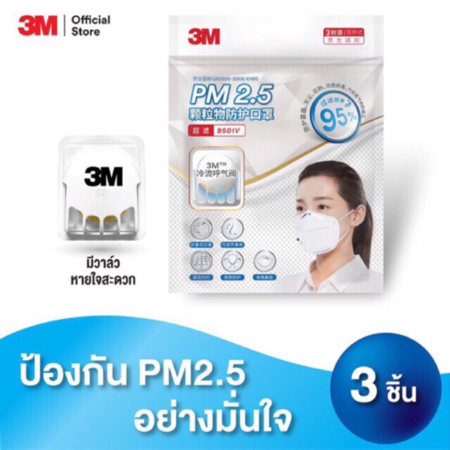 พร้อมส่ง Mask กันฝุ่นPM2.5 พร้อมส่ง รุ่น 9501 3M จากญี่ปุ่นแท้ | Shopee Thailand