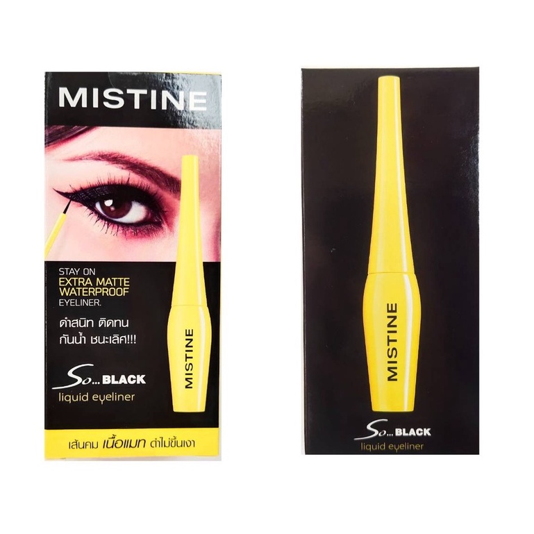 Mistine Eyeliner So Black matte liquid liner 4g. มิสทิน โซ แบล็ค แมท ลิควิด อายไลเนอร์ | Shopee ...