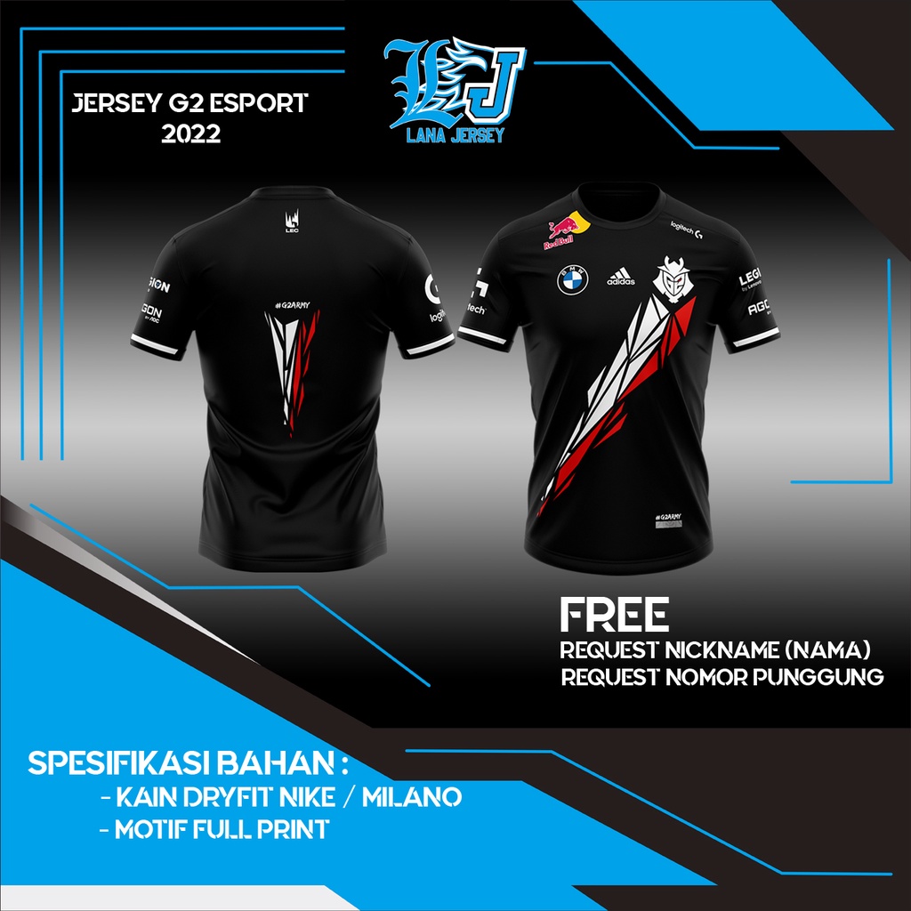 เสื้อเจอร์ซีย์ G2 E SPORT 2022 เกม DOTA 2 WILDRIFT LOL CSGO (ฟรี Request nickname) | Shopee Thailand