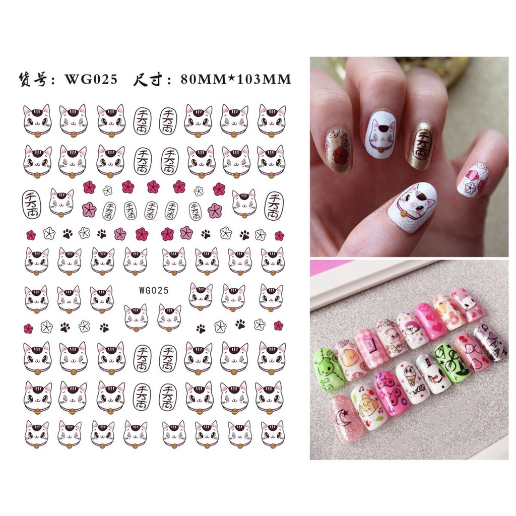 สติ๊กเกอร์ติดเล็บ Sticker ลายการ์ตูน หัวใจ ดอกไม้ ปาร์ตี้ ลอกแปะได้ ...