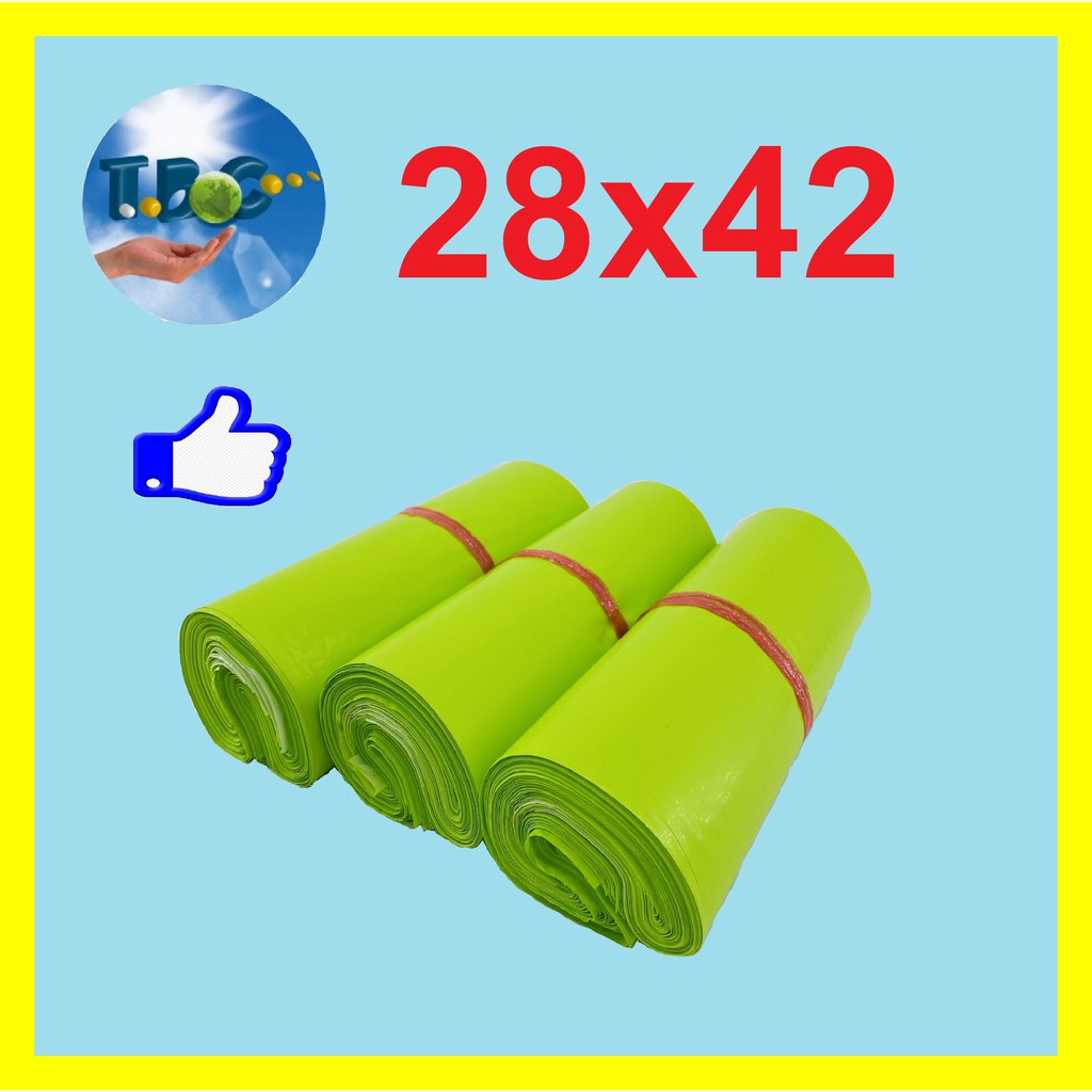 ถุงไปรษณีย์สีเขียว (28x42) ซองไปรษณีย์สี ซองพัสดุสี ถุงพัสดุ แพคละ100ใบ ...