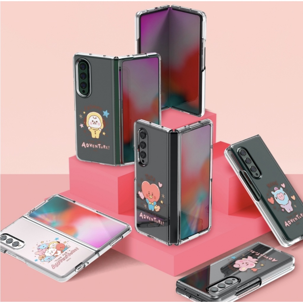 Line Friends BT21/ Galaxy Z Fold 3 Fold 4 Clear Slim Hard Case - bts ...