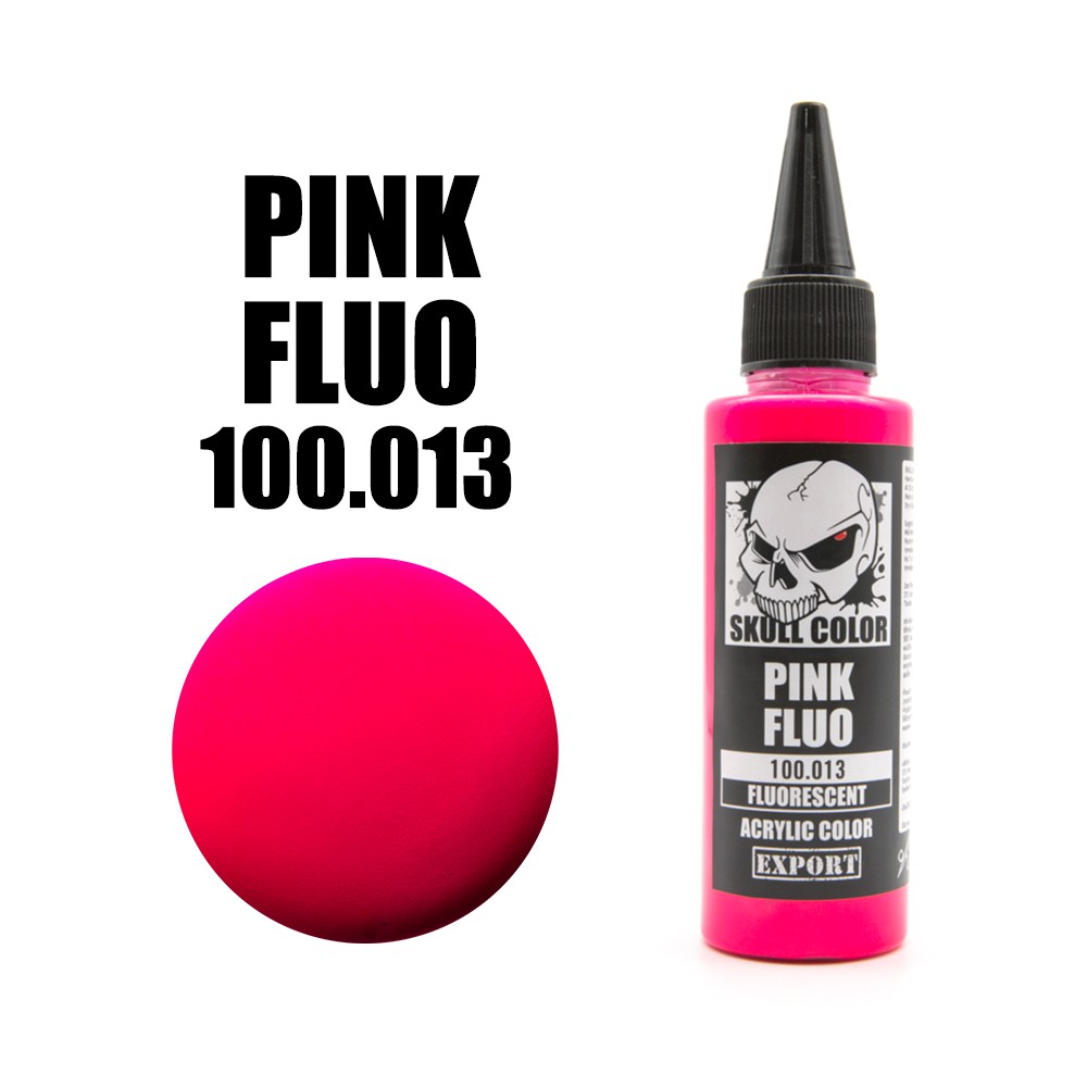Skull Color 013 สีชมพูสะท้อนแสง (Pink Fluorescent) สีสูตร Acrylic ผสม ...