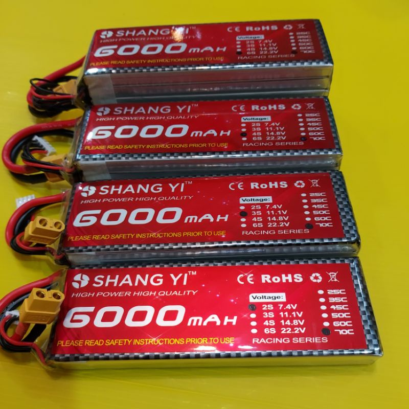 แบต ลิโพ Shang Yi / King Power 6000mah 7.4V(2S) 11.1V(3S) 14.8V(4S) 22 ...