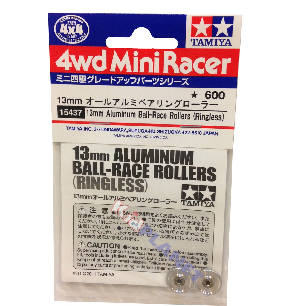 15437 TAMIYA Mini 4WD 13mm Aluminum Ball-Race Rollers (Ringless ...