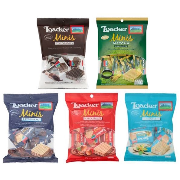 ห่อ8ชิ้น ล็อคเกอร์เวเฟอร์มินิ Loacker Mini (Matcha/Cocoa&Milk/Cream ...