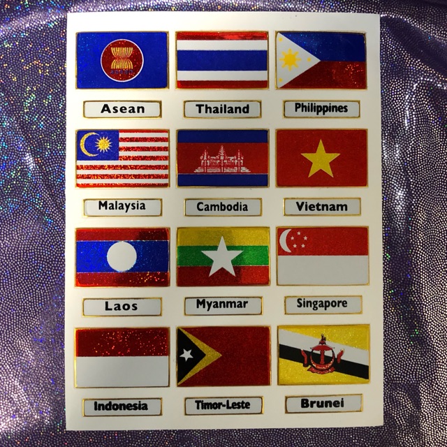 ASEAN Flag Sticker / สติ๊กเกอร์เลเซอร์รูปธงอาเซี่ยน | Shopee Thailand