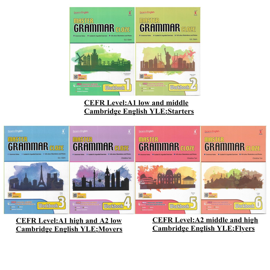 สมุดงานหลัก Cefr A1 A2 Master Grammar Cloze Excel In English Workbook ...