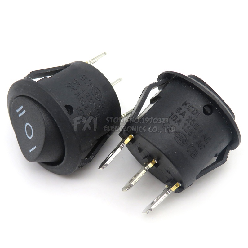 สวิตช์ปุ่มกด 20 มม. SPST 2Pin 3pin 3A 250V KCD1-105 KDC1 Fdkjgecf เปิด ...