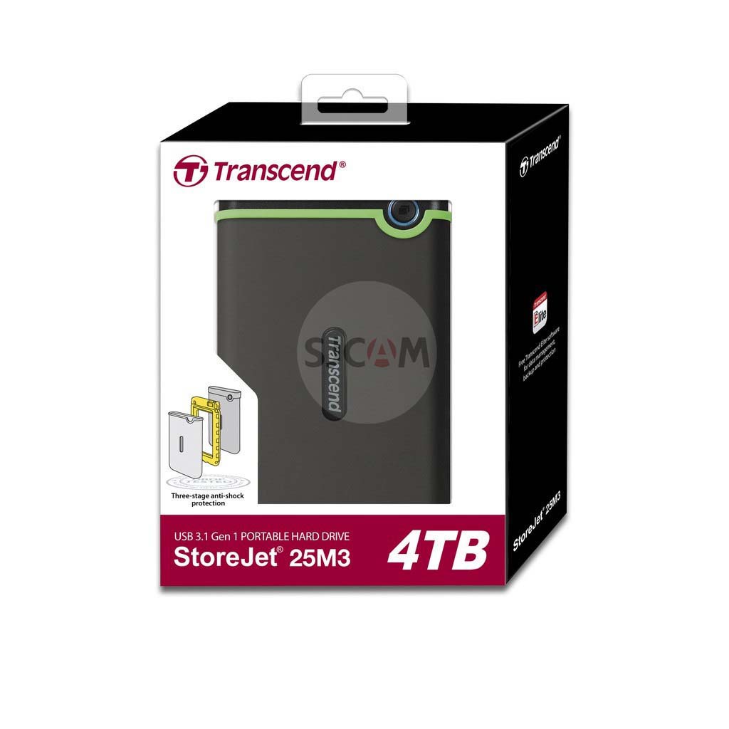 Transcend External HDD 4TB รับประกัน 3 ปี- มีใบกำกับภาษี-TS4TSJ25M3S ...