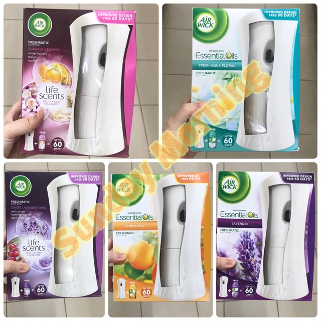 Airwick เครื่องฉีดเสปรย์อัติโนมัติ พร้อมสเปรย์ Air wick 1 กระป๋อง ใช้ได้นานถึง 60 วัน Automatic ...