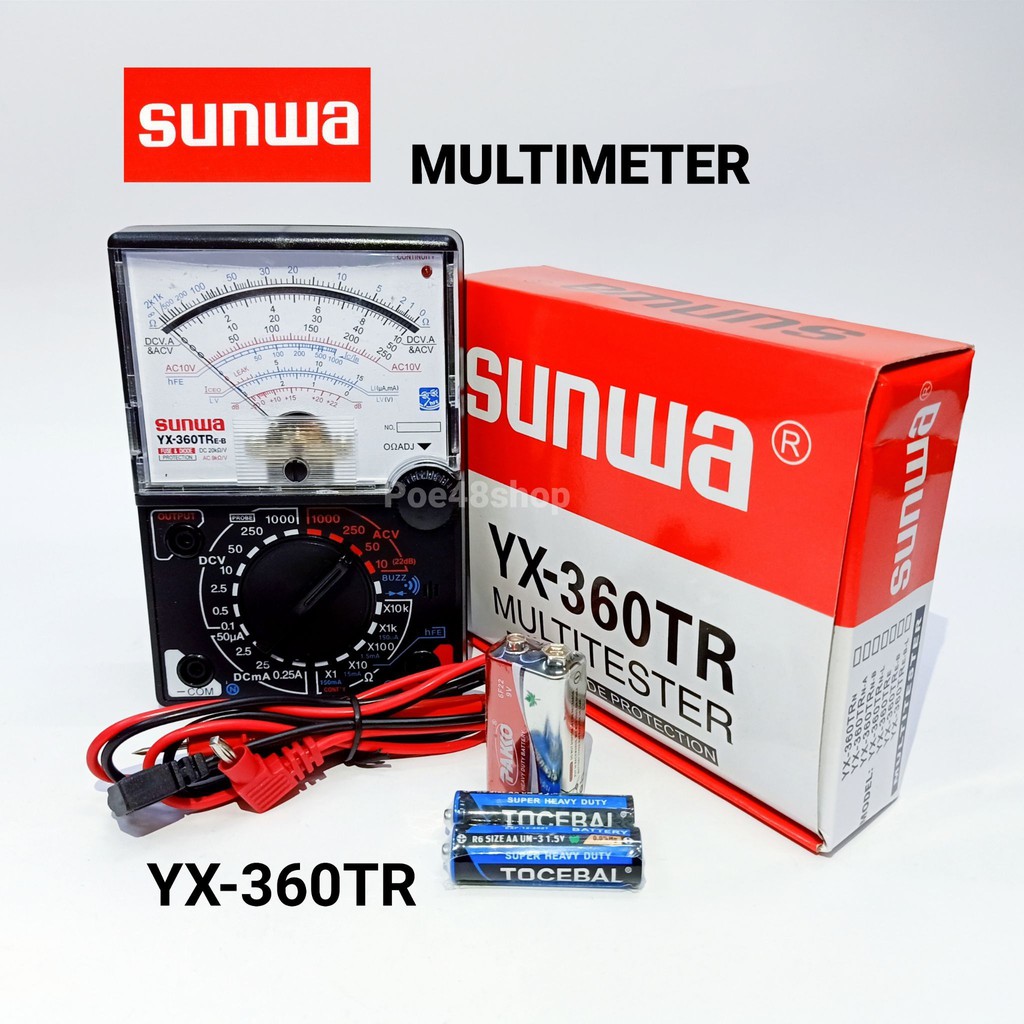 SUNWA YX-360TR E-B มัลตืมิเตอร์แบบอนาล็อก มิเตอร์วัดไฟ มัลตืมิเตอร์แบบเข็ม | Shopee Thailand