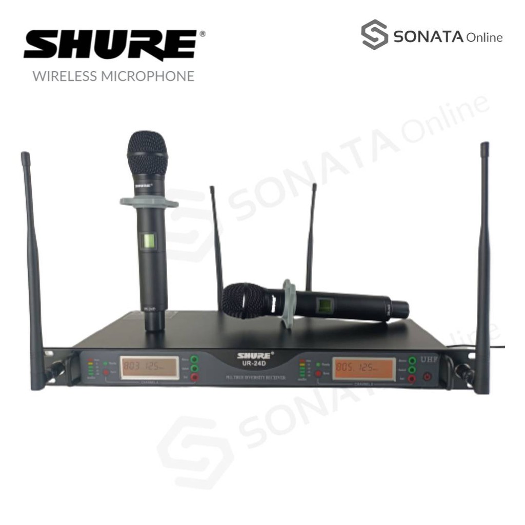 Shure UR-24D คลื่นความถี่ UHF 4 เสา เสียงดีๆเสียงใสๆ สัญญาณไมค์แรงๆ รับ ...