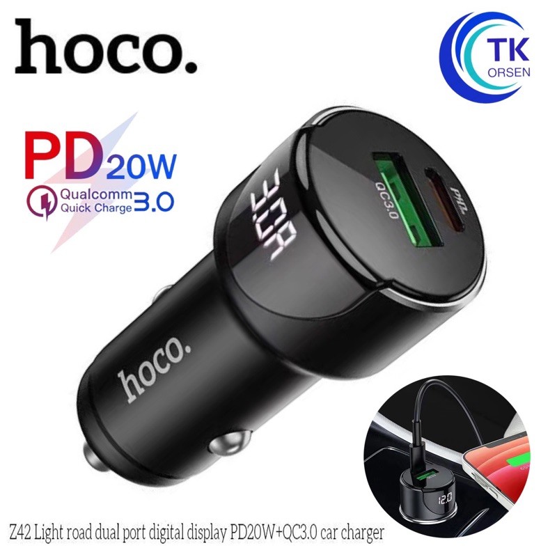 HOCO Z42 หัวชารจ์ รถรุ่นใหม่ล่าสุด PD20W+QC3.0 A พร้อมหน้าจอLCD แท้100% ...