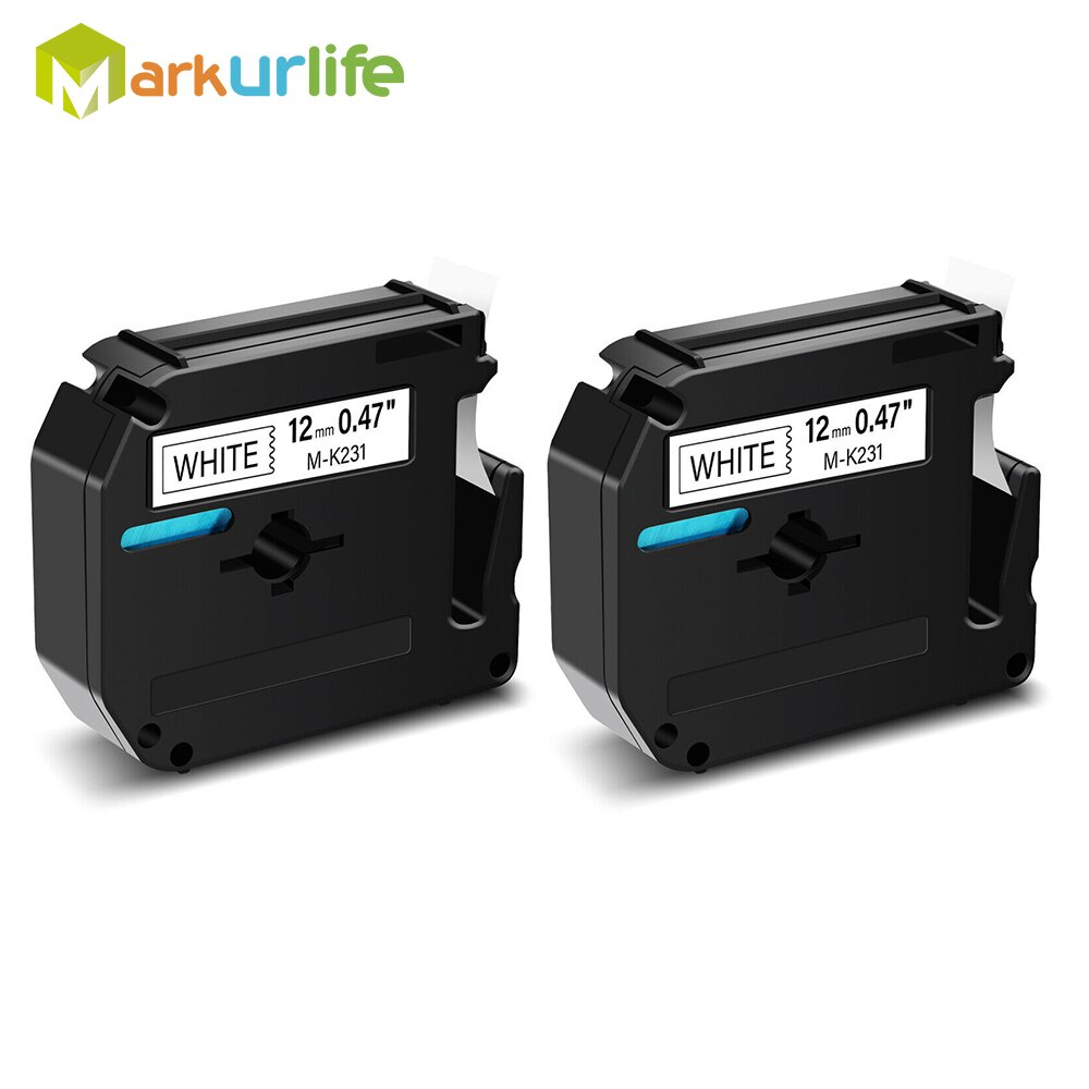2PCS M-K231 for Brother P-Touch printer MK231 Laminated Label Tape work ...