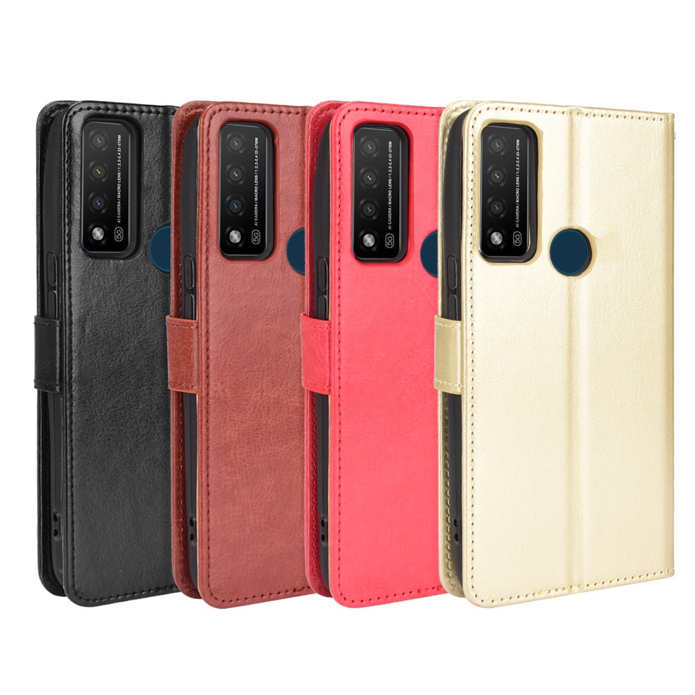 Tcl เคสหนัง ฝาพับ กันกระแทก พร้อมช่องใส่บัตร ตั้งได้ สีดํา สําหรับ TCL ...